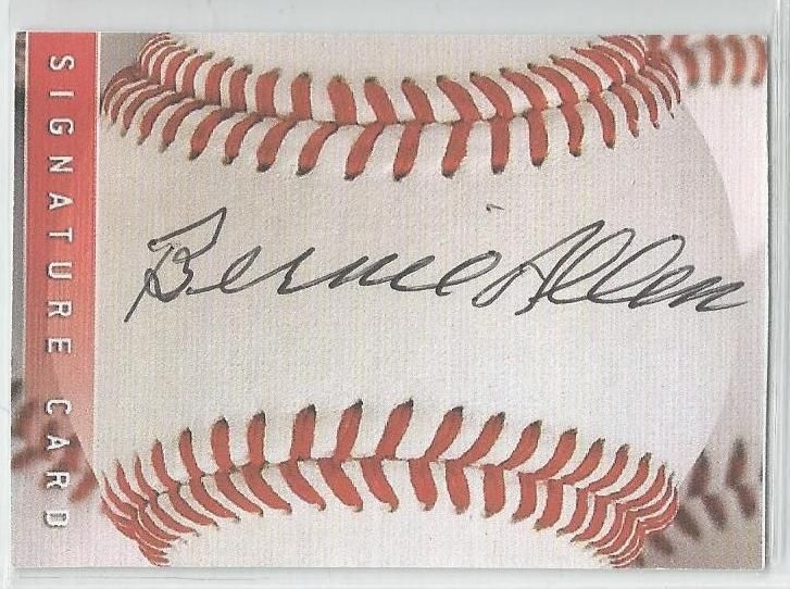 Washington Senators BERNIE ALLEN autographed Homemade Sweet Spot card ...