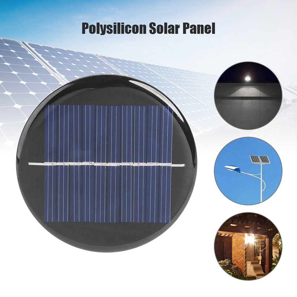 1/2pcs 60mm 0.28W 5V Round Solar Panel Board DIY Power Bank Battery ...