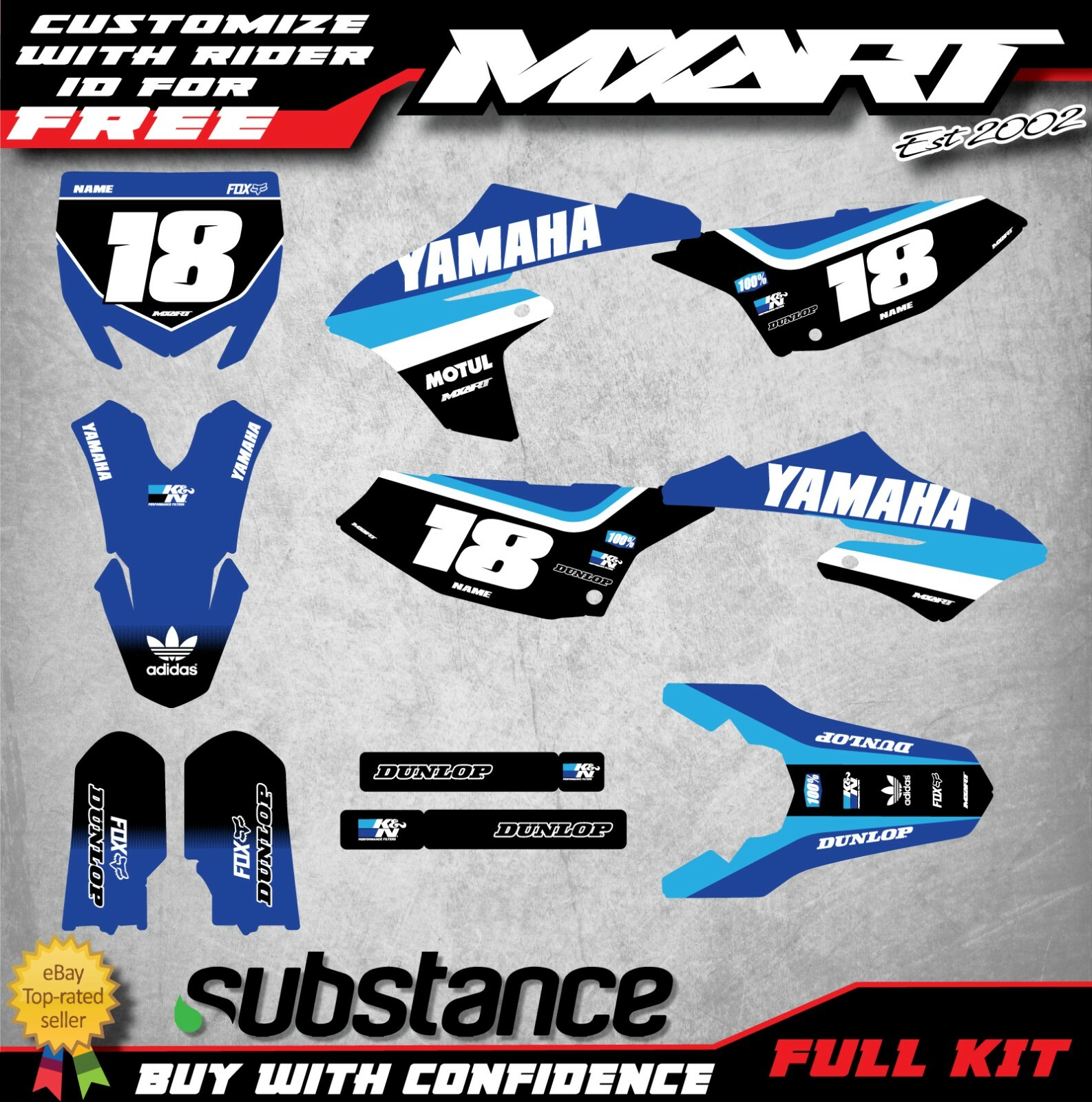 Graphics for Yamaha YZ 65 2018 2019 2020 2021 STANCE STYLE full sticker ...