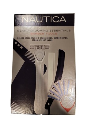 Nautica Beard Grooming 3 Blade Steel Razor, Beard Shaper, Straight Edge ...