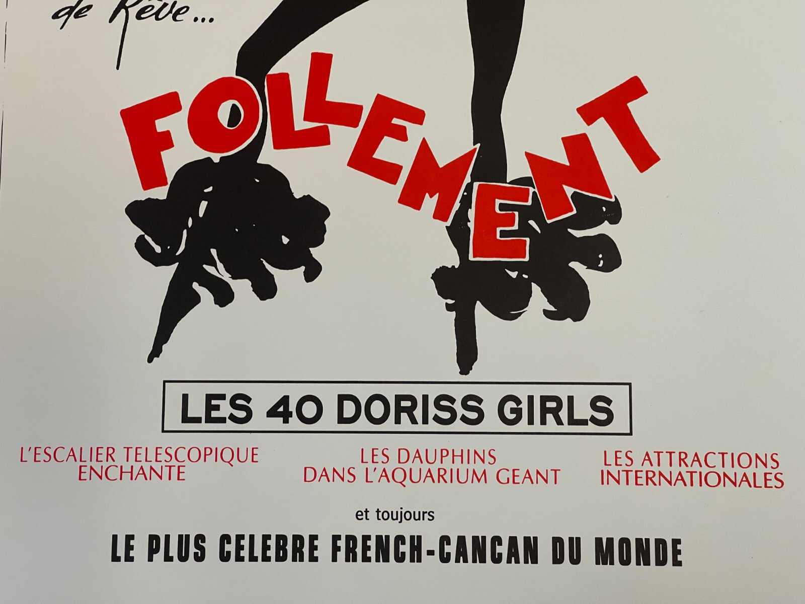 Rare grande affiche Bal du Moulin Rouge Paris Follement René Gruau ...