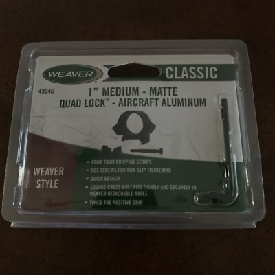 Weaver 49046 Quad Lock Rifle Scope Rings 1” Medium Height, Sealed | eBay