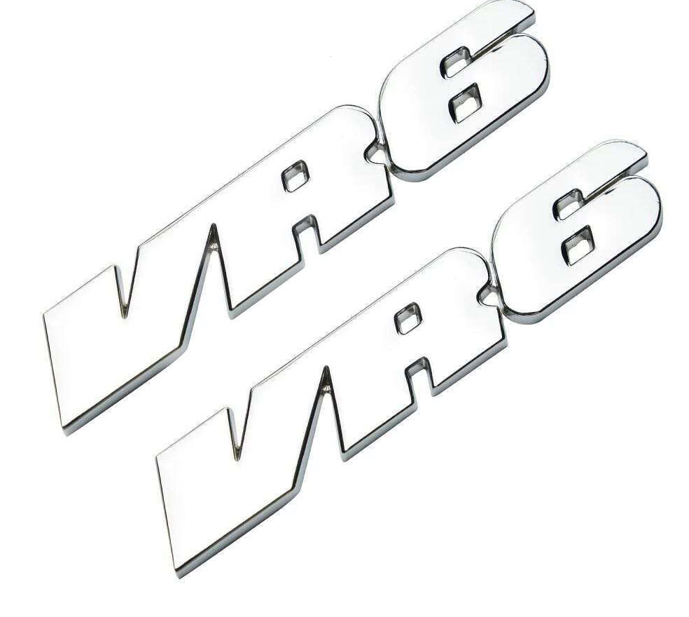 2pcs 3D Metal VR6 Sticker Emblem Badge Car Styling Accessories (Silver ...