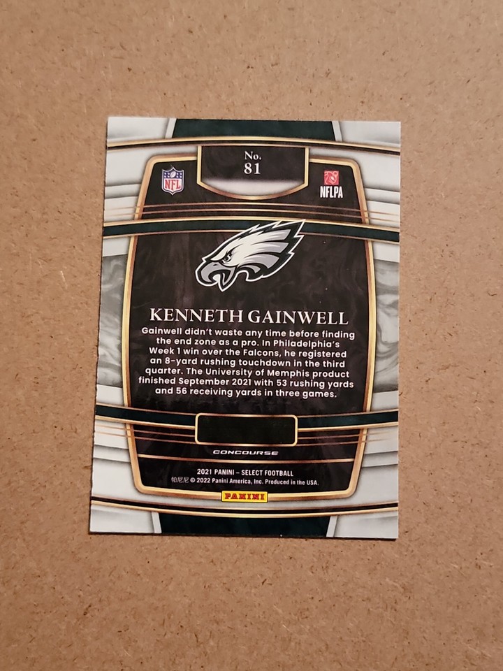 2021 Panini Select Kenneth Gainwell Concourse Rookie Card RC #81 Eagles ...
