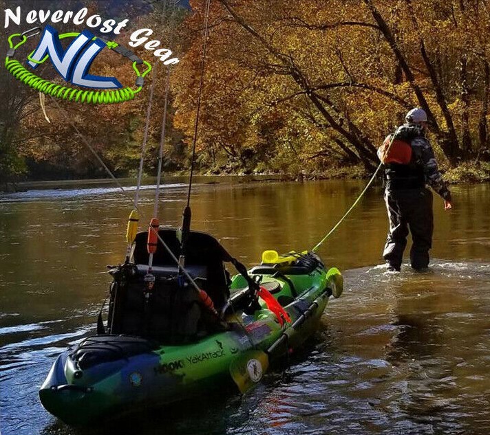 Kayak Canoe Drag Tow Rope 8Ft With Locking Carabiner Neverlost Gear ...