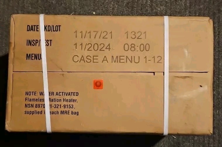 New Sealed MRE Case A 12 packs dated 11 2024 MRE Menus 1-12 Meals Ready ...