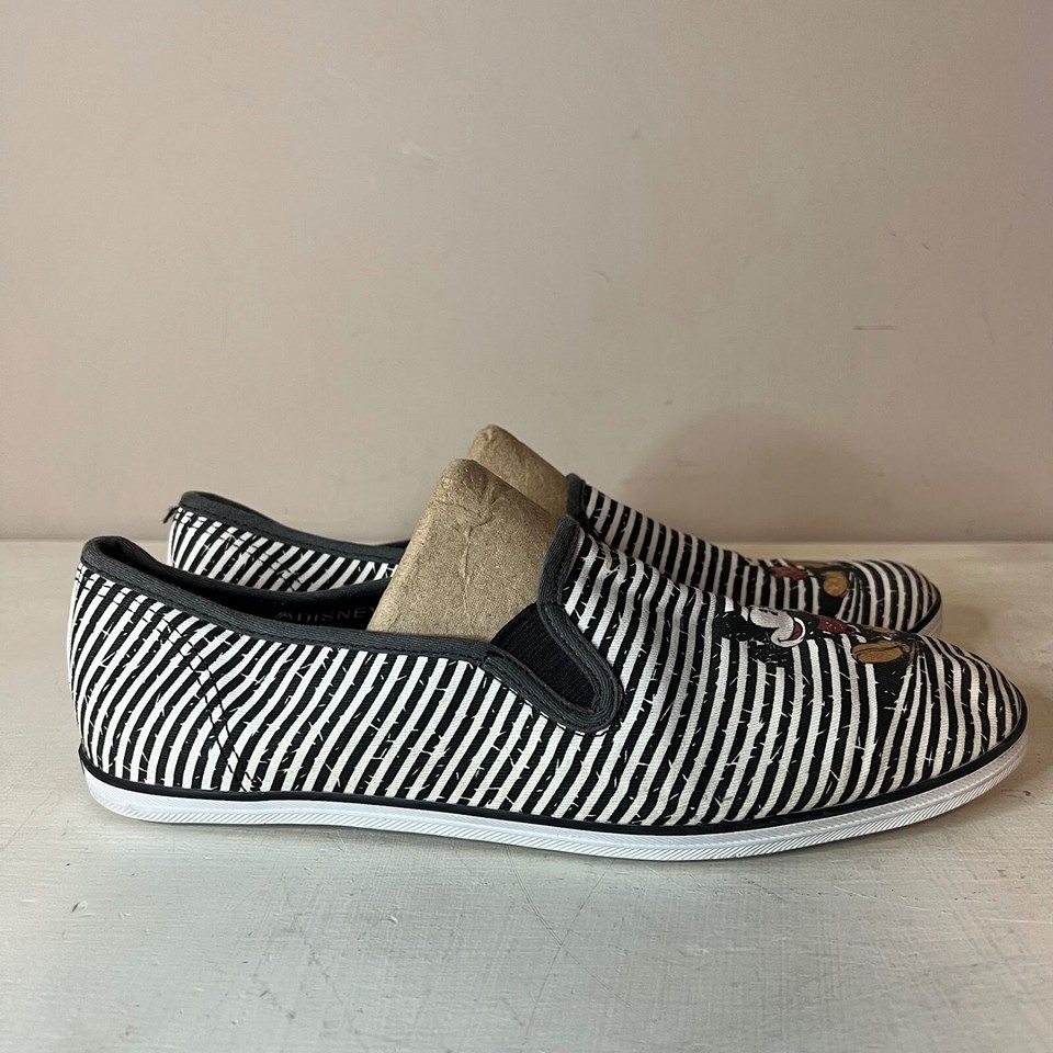Disney Keds Mickey Mouse Stripe Slip On Sneakers Flats Canvas Womens 10 | eBay