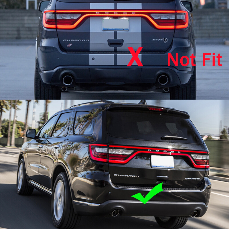For 2011-Up Dodge Durango Performance Gloss Black Rear Bumper Dual Tips ...