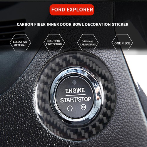 Carbon Fiber Engine Start/Stop Push Button Ring Trim For Ford Explorer ...