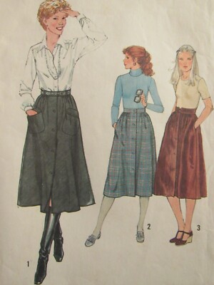 Lovely VTG 78 SIMPLICITY 8655 Misses Skirt in 3 Versions PATTERN 6-8/23 ...