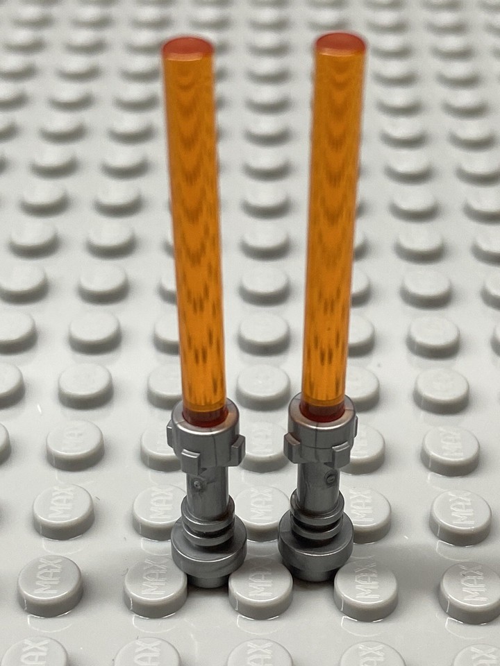 Lego Star Wars Trans Orange Lightsaber Blade Weapon Minifigure x2 | eBay