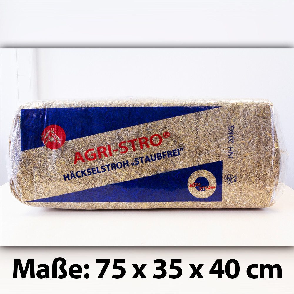 Agri-Stro "Das Traditionelle Stroh" 2-5 cm 20 kg Häckselstroh ...