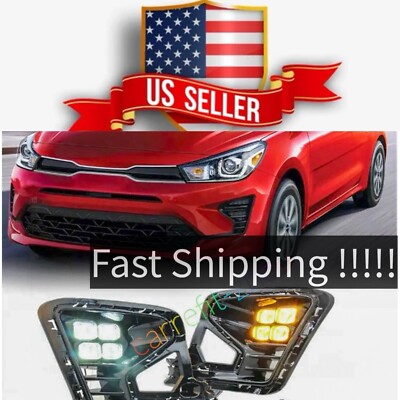 LED Front DRL Daytime Running Light Fog Lamps Turn Signal For KIA RIO ...