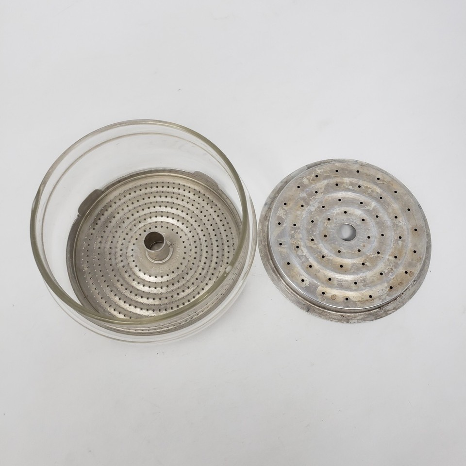 Vintage Pyrex 7759 9 cup Glass Perculator Basket w/ Bottom & Top Filter ...