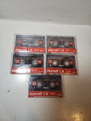 Maxell UR 90 Audio Cassette Tapes Normal Bias 5 Pack Excellent VG+ ...