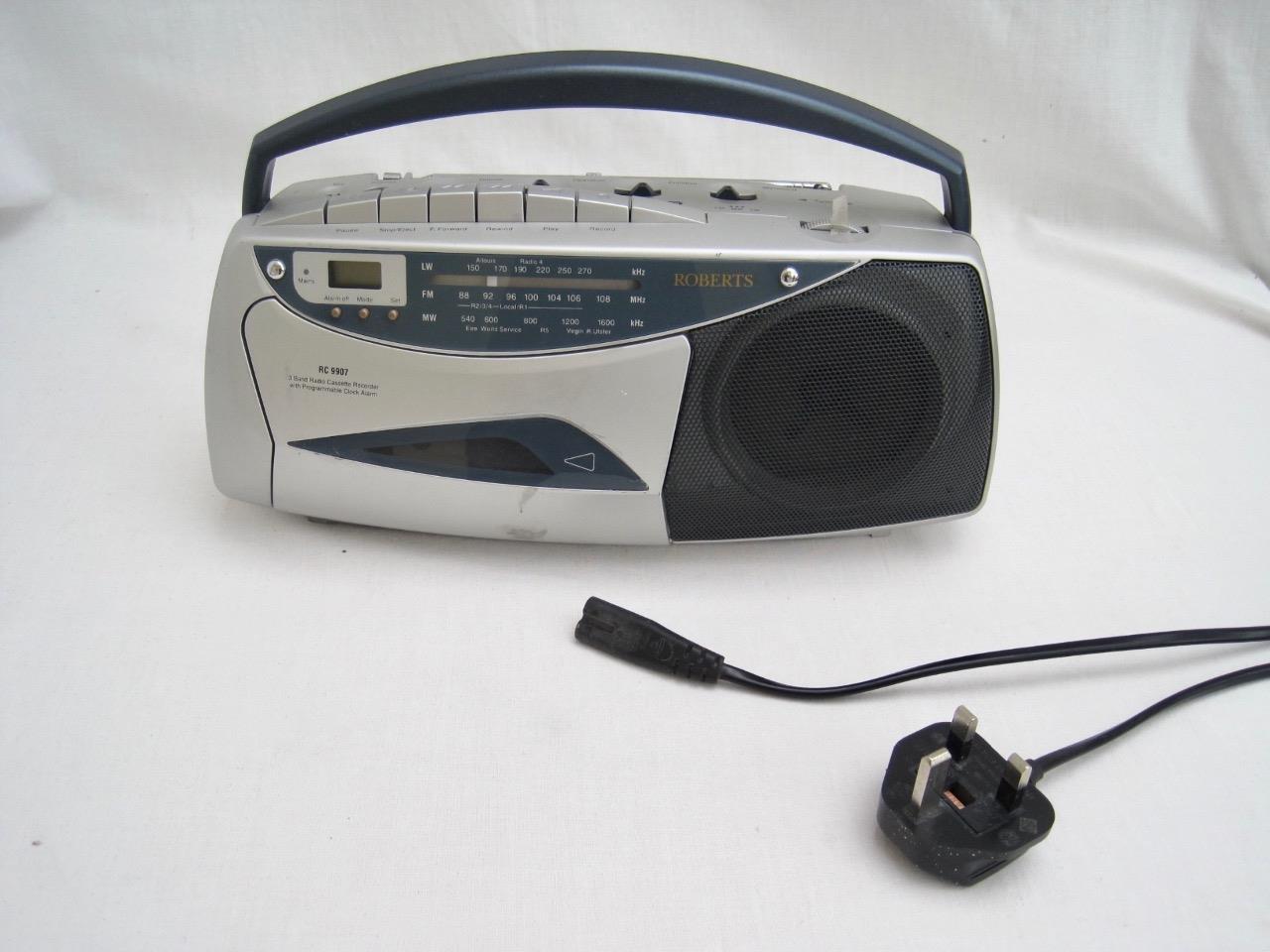 Roberts radio cassette player Clock alarm Mains or battery LW/MW/FM ...