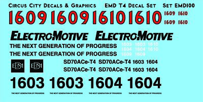 EMD T4 Tier 4 Locomotive Decal Set BNSF UP Union Pacific | eBay