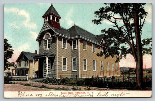 1908 Patterson New York Town Hall Postcard | eBay