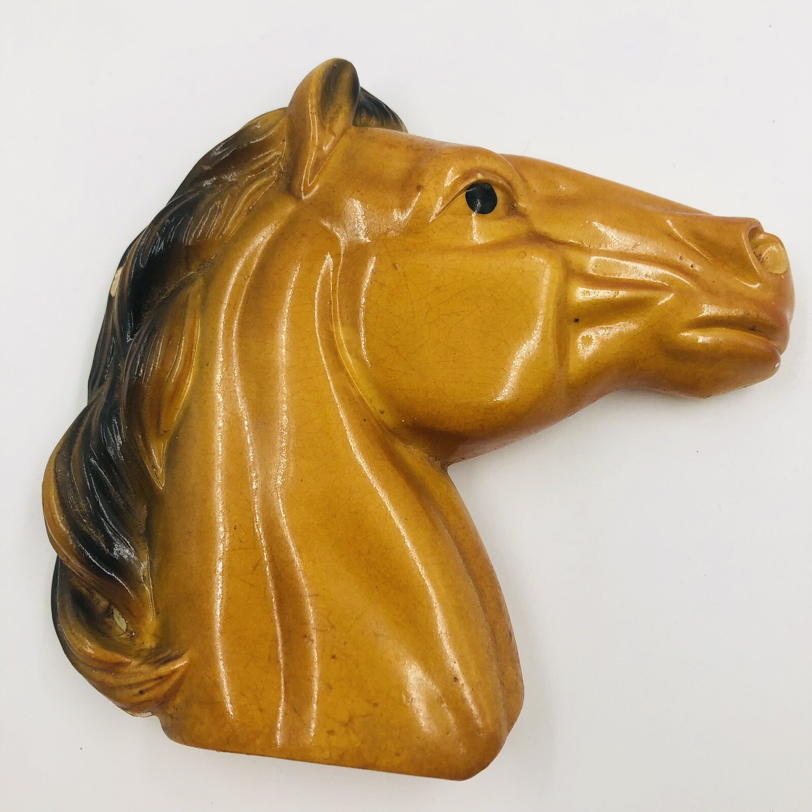 Vintage Chalkware Horse Head Wall Hanging 1951 Miller Studio ~3.5"x4 ...