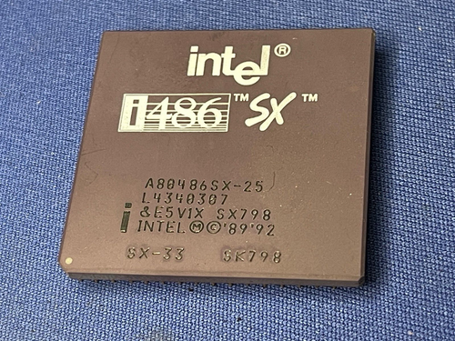i486SX-25 CPU A80486SX-25 INTEL VINTAGE 89+ 168 Gold Pins NEW RARE LAST ...