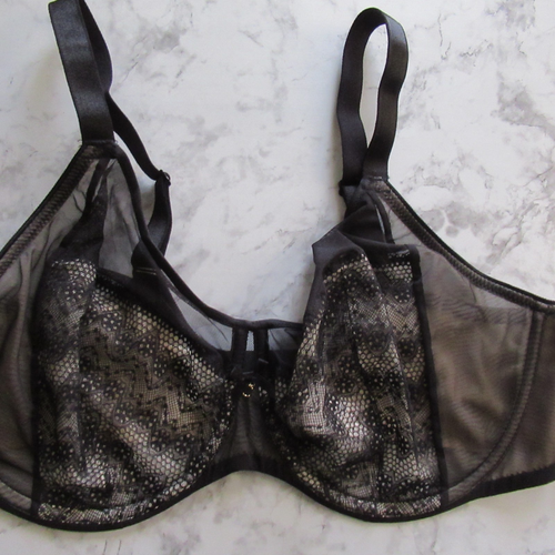 New Chantelle Bra 38DDDD Black Lace Révèle Moi Side Support Underwire ...
