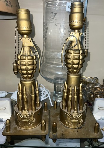 RARE, Pair Of Trench Art Lights. Grenades And Ammo Shells | eBay