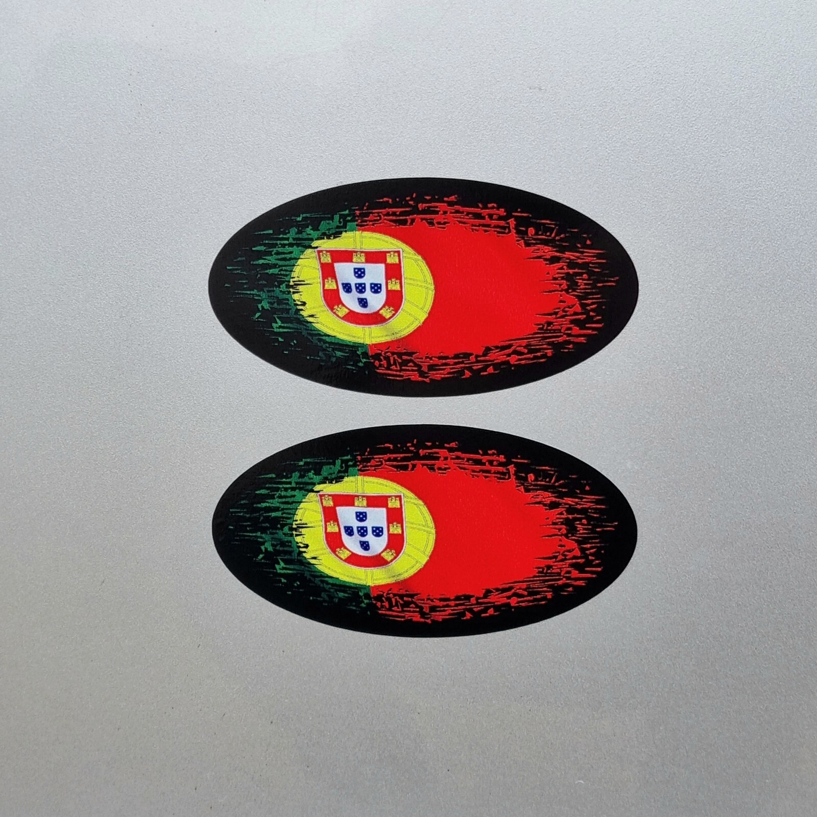 2x Portugal Portuguese Flag Fade to Black Oval Vinyl Sticker For Car ...