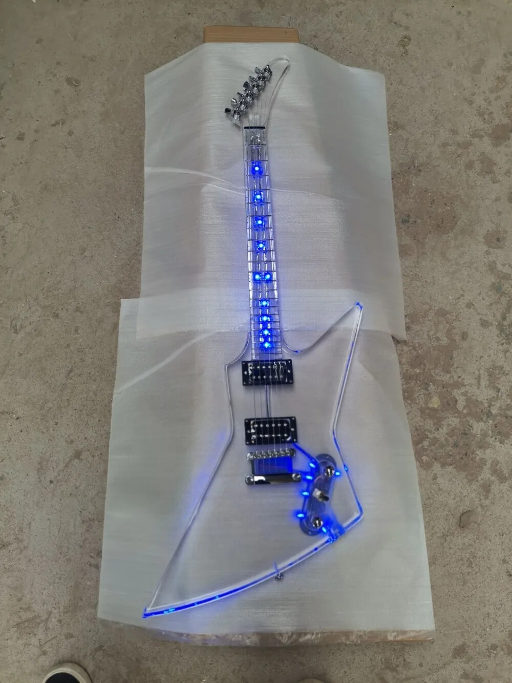 Factory Customized Whole Acrylic Materials Electric Explorer Guitar Led ...
