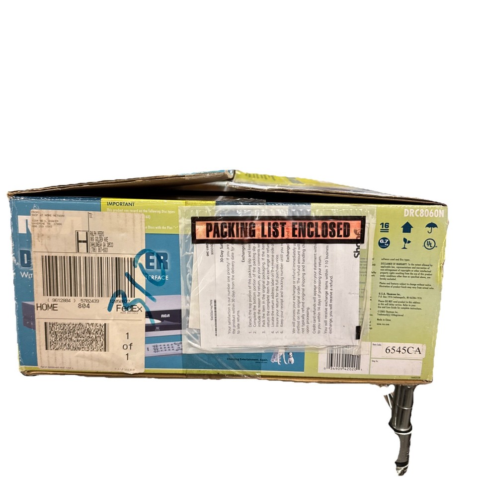 RCA DRC8060N DVD Recorder w Commercial Advance NWT Open Box to Inspect ...