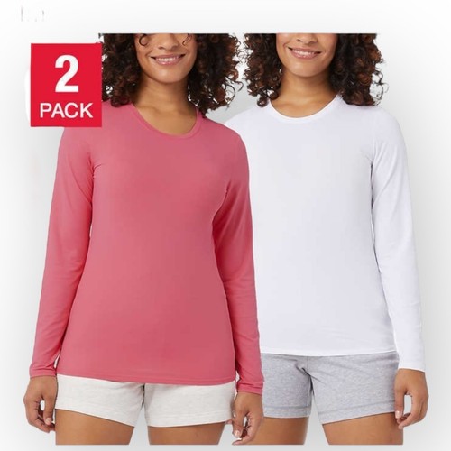NWT 32 Degrees Long-Sleeve Air Mesh Tee 2-Pack – Large – White & Almond ...