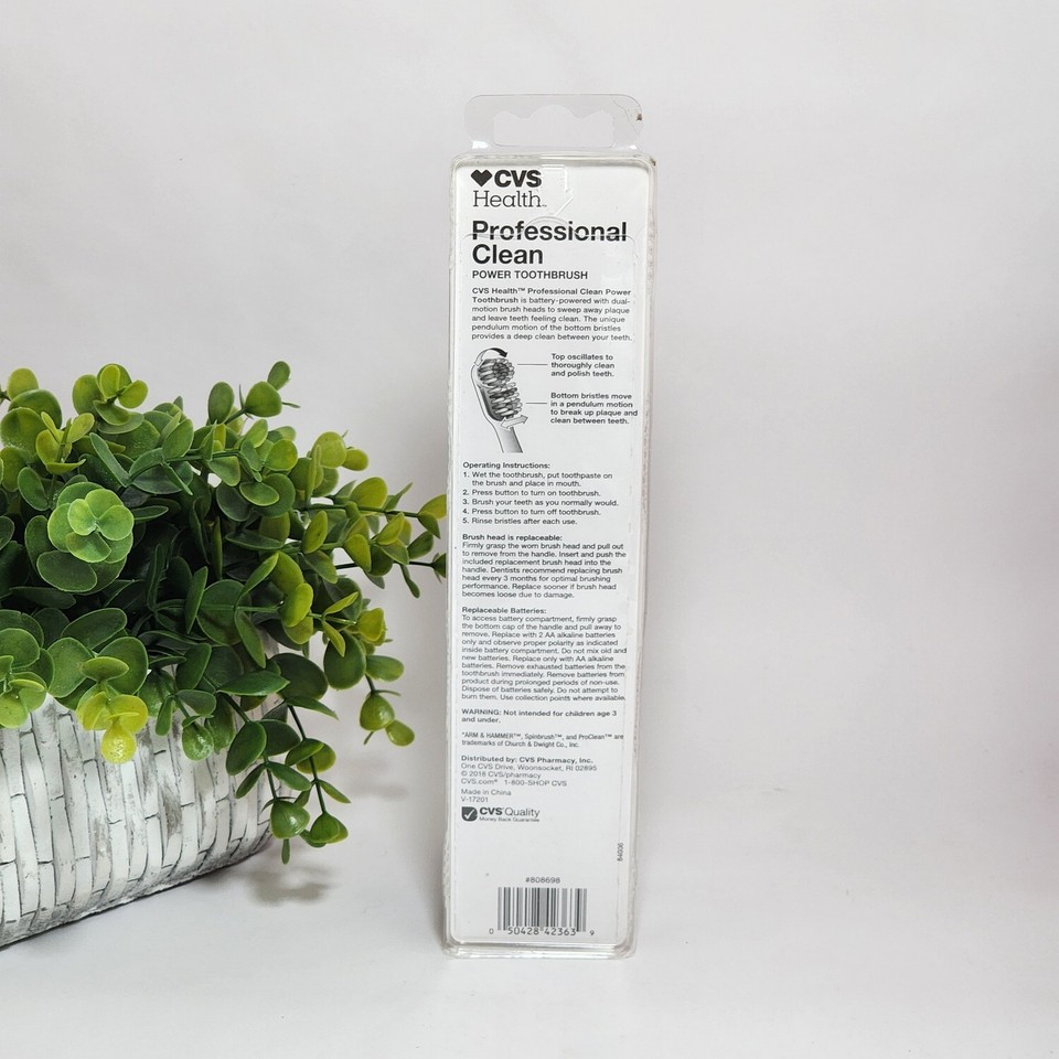 CVS Health Professional Clean Power Toothbrush with Replacement Head ...