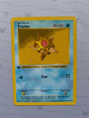 Pokemon 1st Edition Shadowless Staryu 65/102 Base - LP/MP | eBay