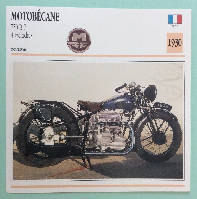 1930 MOTOBECANE 750 B7 4-cylinder motorcycle collection sheet Atlas ...
