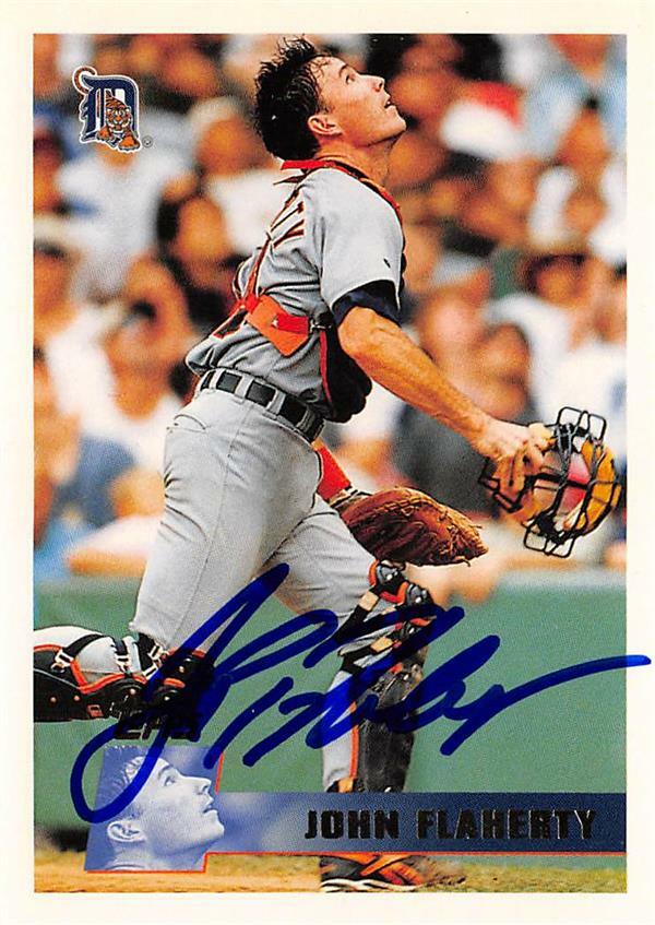 John Flaherty autographed Baseball Card (Detroit Tigers, SC) 1996 Topps ...