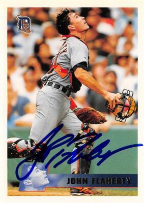 John Flaherty autographed Baseball Card (Detroit Tigers, SC) 1996 Topps ...