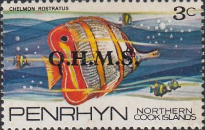 Penrhyn #SGO3 MNH 1978 Copperband Butterflyfish Chelmon rostratus [O3 ...