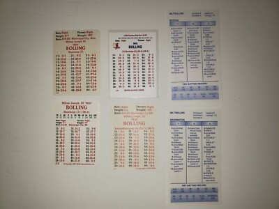 Milt Bolling 1953 to 1957 APBA and Strat-O-Matic Card Lot of 6 Cards | eBay