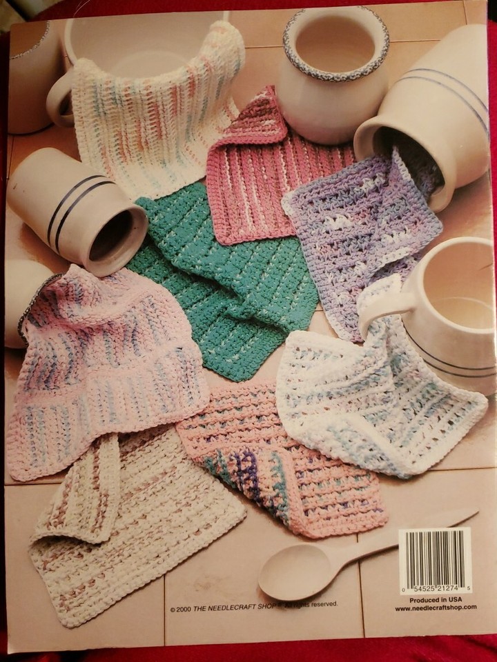 Dishcloths On The Double, 8 Designs, Crochet Pattern Book, New | eBay