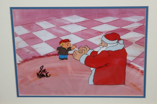 KEY MASTER A Family Circus Christmas Animation Cel Background Signed ...