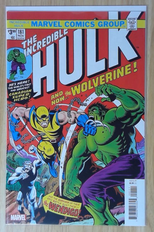 1x The Incredible Hulk: #181: Facsimile Edition Reprint: 1st Wolverine ...
