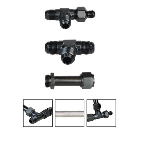 8AN Male Flare Dual Inlet 4150 Fuel Line Kit 7/8" Stainless Carburetor ...
