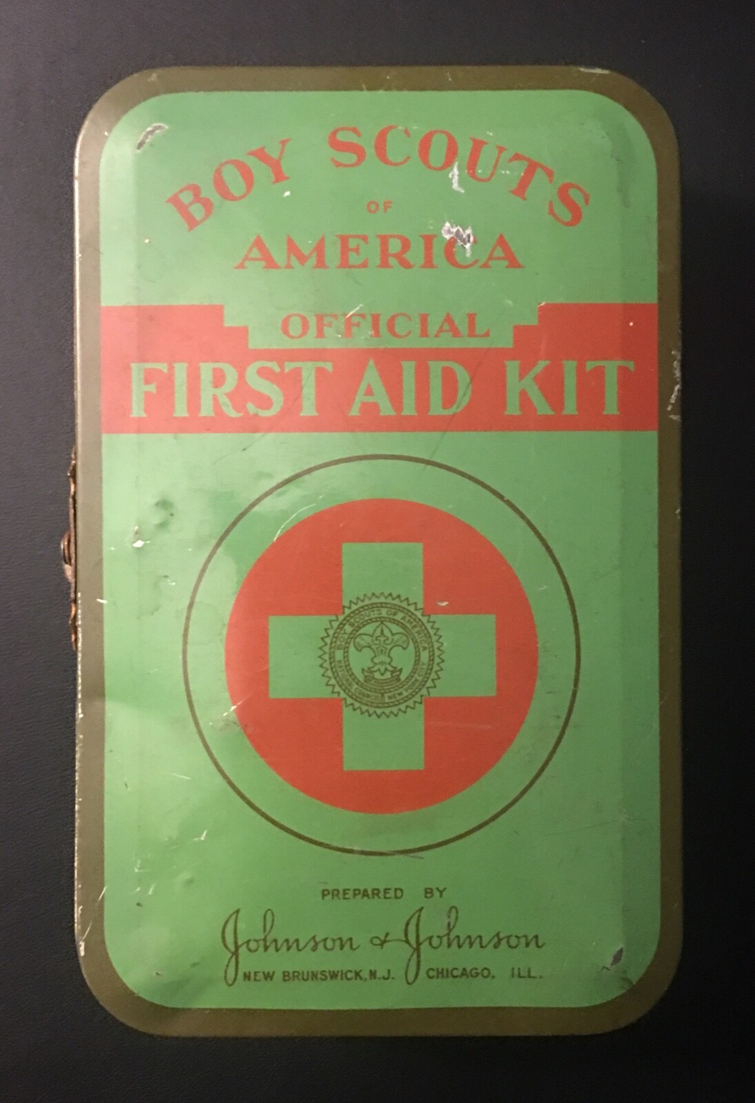 Boy Scouts of America First Aid Kit Metal Tin Box with Belt Hooks ...