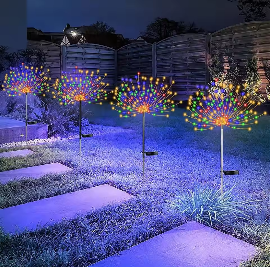 Solar Firework Lights LED Outdoor Garden Decor Waterproof Path Lawn ...