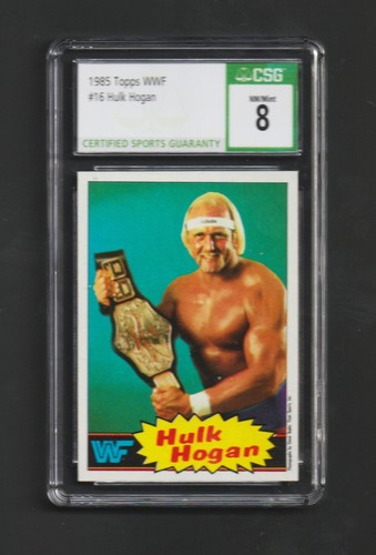 1985 Topps HULK HOGAN RC #16 ~ WWF WWE GOAT ~ Hulkamania ! High End CSG ...