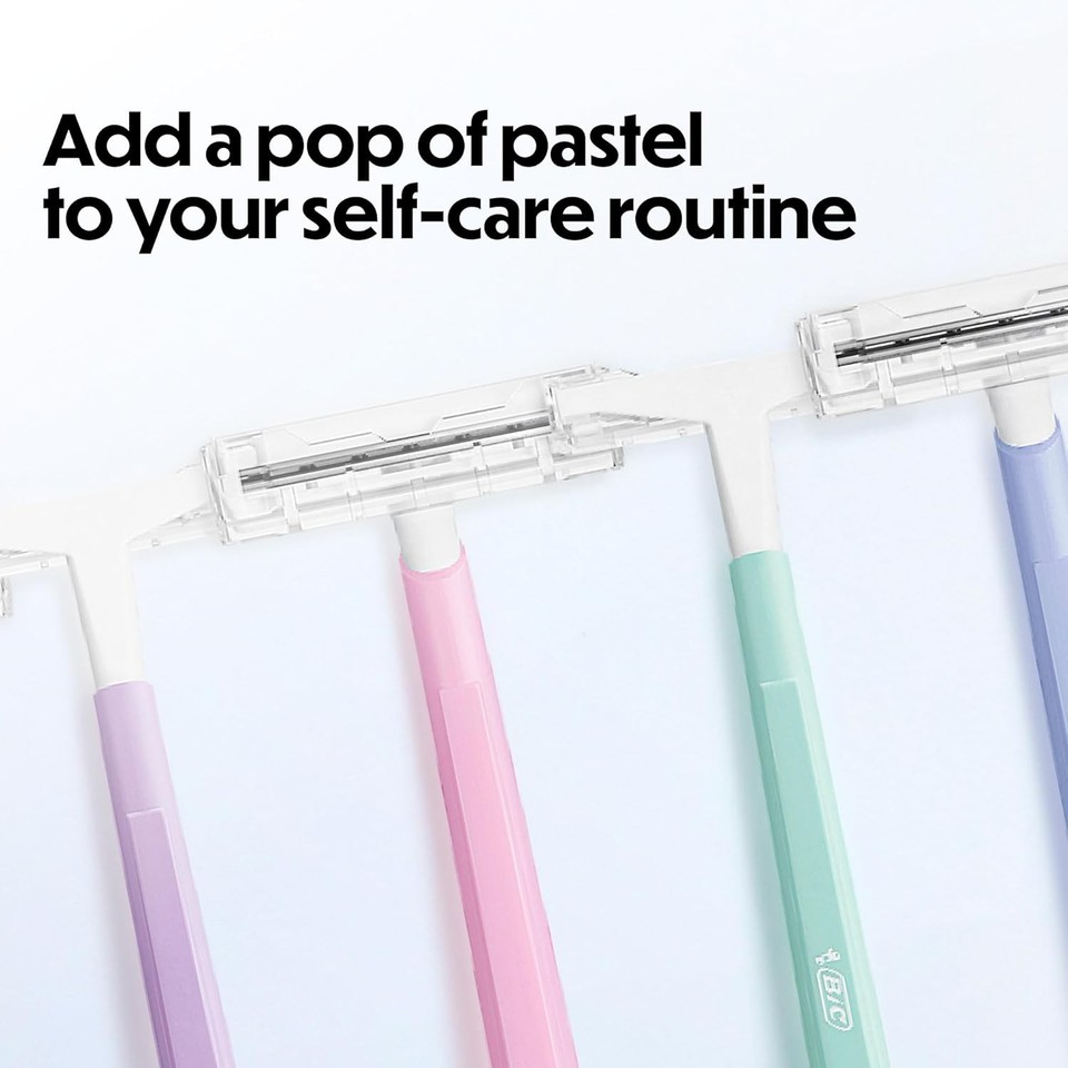 BIC Silky Touch Women'S Disposable Razors, with 2 Blades, Pretty Pastel ...