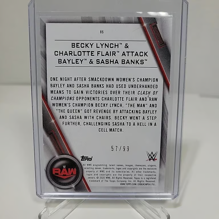 2020 WWE Women's Division Becky Lynch Charlotte Flair /99 Purple ...