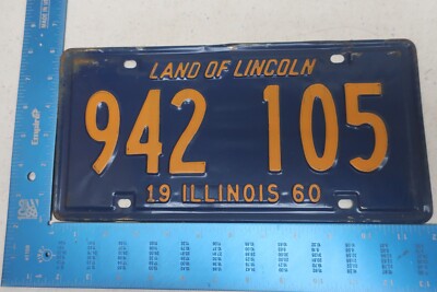 Illinois License Plate Tag IL 1960 60 942 105 | eBay