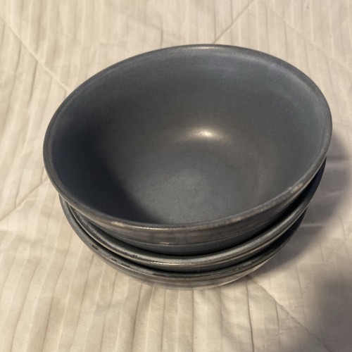 Food Network Soup Cereal Bowls, Set Of 3 Blue Gray Stoneware | eBay