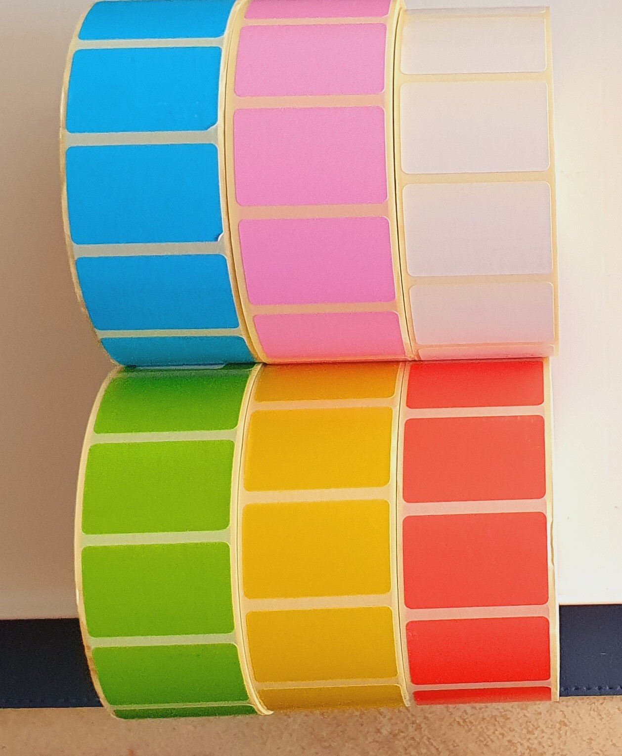 Coloured Labels | 38 x 25mm | 6 Colors | self adhesive sticky labels ...