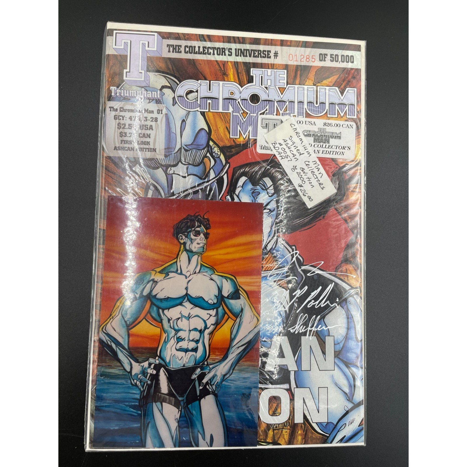 Chromium Man #1 VF- signed 3x Triumphant Comics - Adam Pollina art | eBay